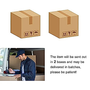 Kinfant End Table Set with Drawer - Nightstand Bedside Table with Mesh Shelf, Side Table with Glass Top for Hallway, Living Room, Bedroom, Rustic Brown and Black (2)