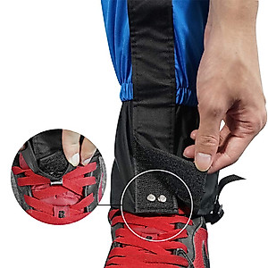 Luwint Waterproof Kids Leg Boot Gaiters - Hiking Hunting Climbing Gear for 6-12 Yrs Old Girls Boys (Blue)