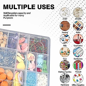 Craft Organizers And Storage Box 18 Grids Clear Plastic Bead Organizer Clear Storage Containers With Adjustable Dividers Tackle Box Organizers And Storage Plastic Storage Containers Organizer Box