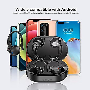 Wiykasenbos Open Ear Headphones Open Ear Earbuds air Conduction Headphones Noise Cancelling Headphones with Microphone IPX5 Waterproof Headphones for Sport with Charging case