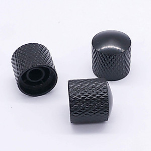 Taiss/3pcs Electric Guitar Knobs,Potentiometer knob,Volume Tone Control Knobs,Black Metal Dome Knobs,Bass Volume Tone Knob,Suitable for 6mm Shaft Knob-11BK