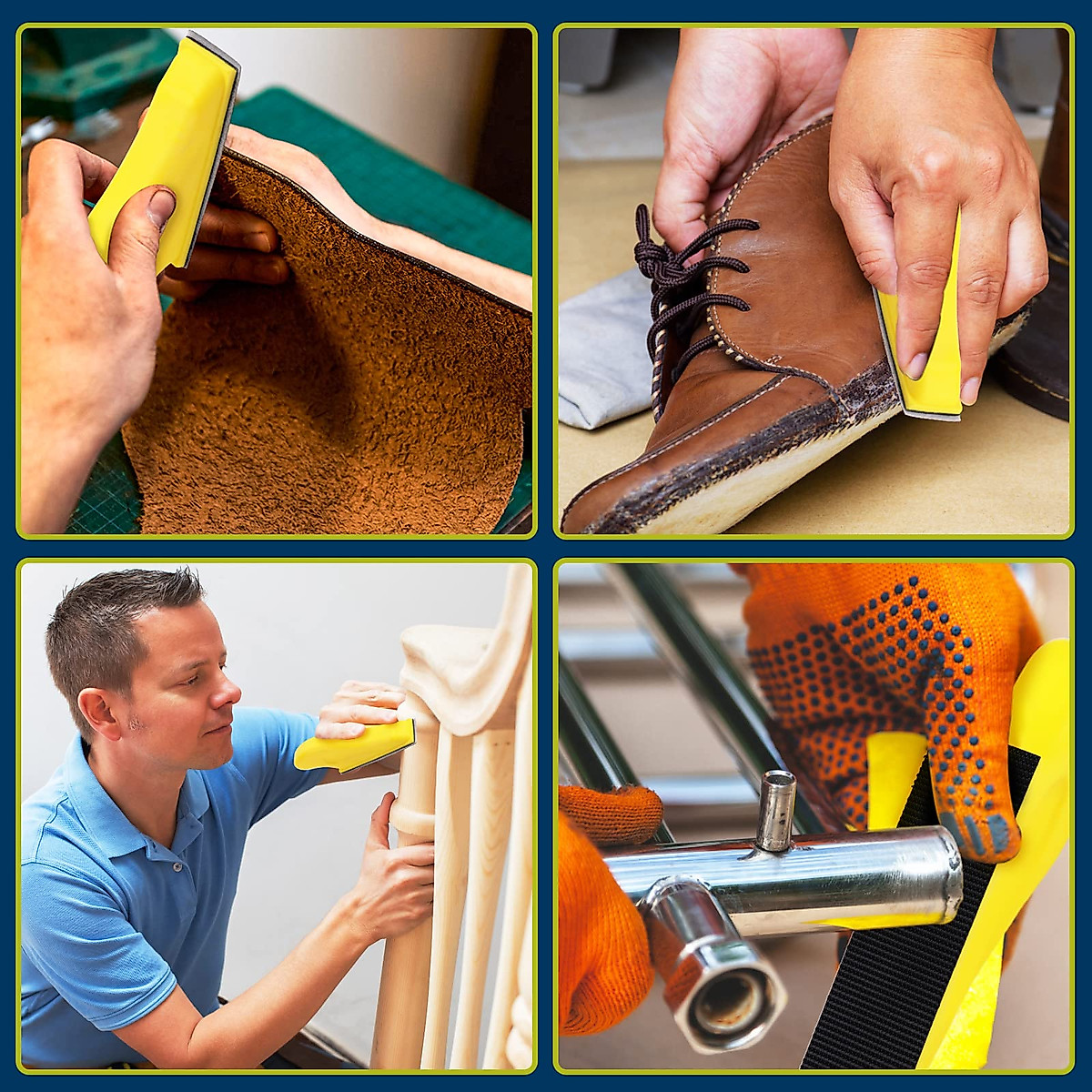 Micro Sander Kit with 50Pcs Sand Paper, 80 to 400 Grit Sandpaper Sheets 3.5 x 1.1 Inch Wet Dry Detail Sandpaper,Finger Sander for Crafts Wood Furniture Finishing,Metal Polishing 80/120/ 180/240/400