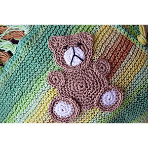 Teddy Bear Crochet Applique Woodland Animals Sewing Accessory Kids Craft Animal Appliques Motif Embellishments Baby Kids Children Party Decorations Embellishments Nursery Decor Supplies