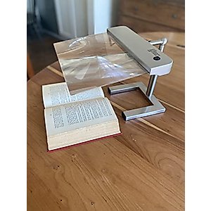 daylight24 Table Top Full Page Magnifier LED Desk Lamp, Silver - Ideal for Reading, Hobby and Crafting with LED Light Strip for Optimal Visibility, 10 inch (202055-05)
