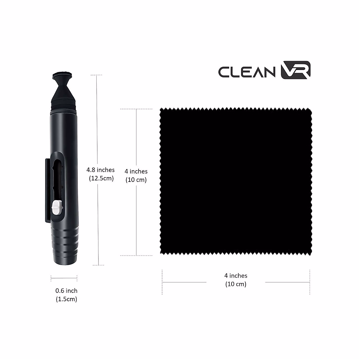 Clean VR Kit for Cleaning Virtual Reality Accessories Compatible with Meta Quest 3 Oculus Quest 2 Vision Pro, Optical Lens Dust | Lens Cleaning Pen + 2 Microfiber Cloths