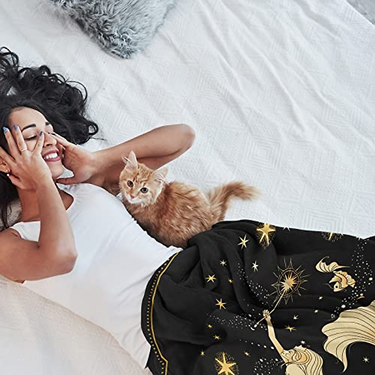 Henazin Pisces Gifts, Pisces Gifts for Women Men, Pisces Decor, Pisces Blanket, Pisces Zodiac Gift, Pisces Astronomy Gift, Pisces Birthday Gift for Women Men, Constellation Gift Blanket 50"X60"