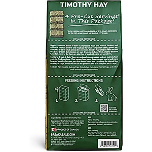 Higgins 2 Pack of Sunburst Break-a-Bale Compressed Timothy Hay, 35 Ounces Each, for Small Pets