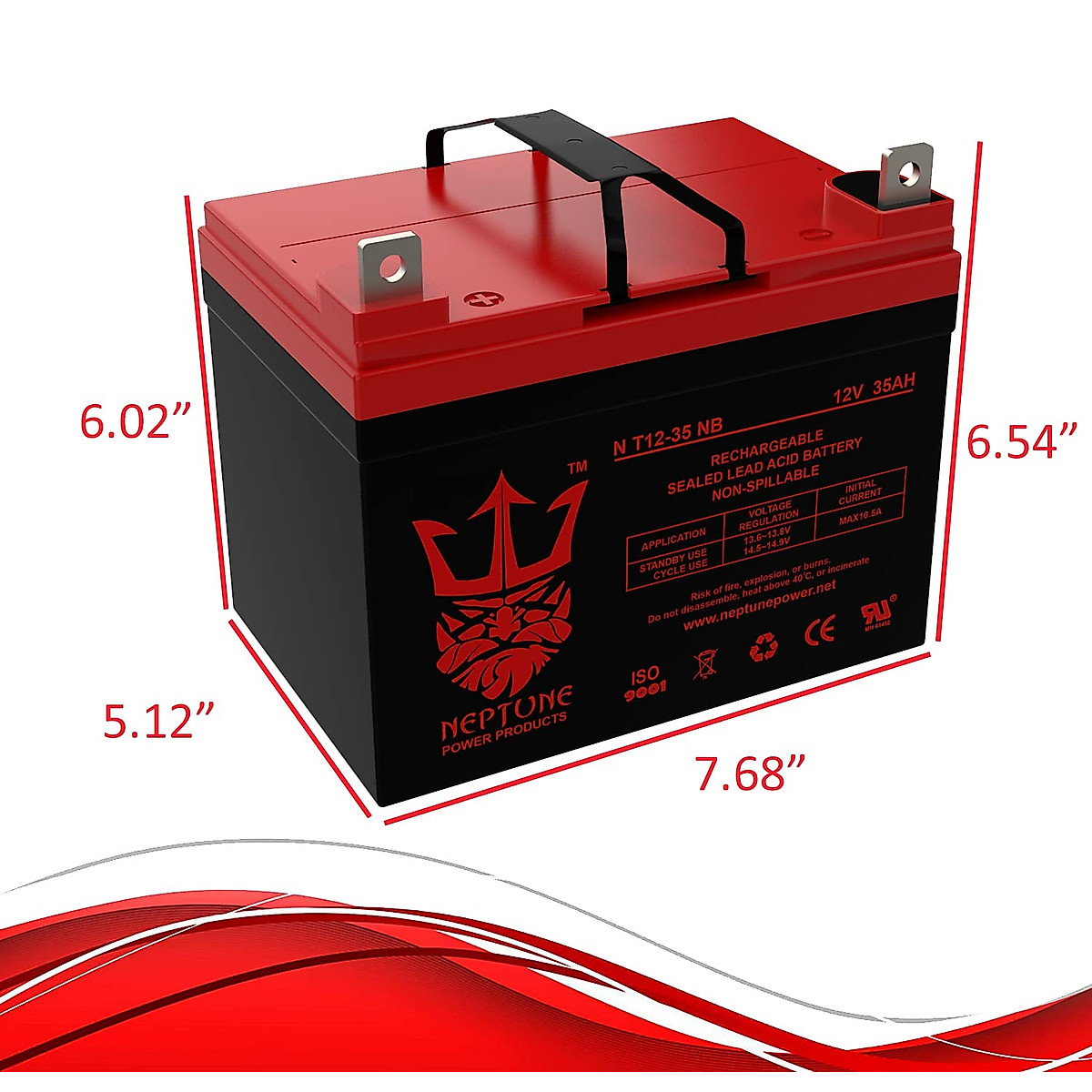 Neptune Power Products Brand Brand 12V 35AH NT12-35 NB Battery Replacement Battery for Pride Jazzy Select Electric Wheelchair by Neptune - 2 Pack