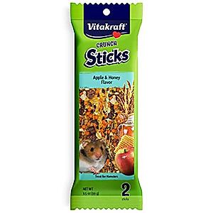 Vitakraft Crunch Sticks Apple & Honey Flavor Hamster Treat (2 Sticks), 3.5 oz