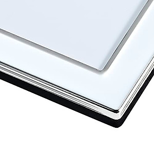 Quality Modern Silver Plated Contemporary 4" x 6" Single Picture Photo Frame Landscape or Portrait for Table - Black Velvet Backing