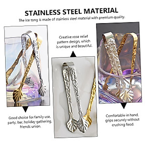 Amosfun 4 Pcs Food Clip Stainless Steel Ice Tongs Sugar Tongs Capacillos Para Cupcake Mini Kitchen Utensils Buffet Tong Salads Tong Kitchen Supplies Stainless Steel Clamp Metal Fruit Pizza