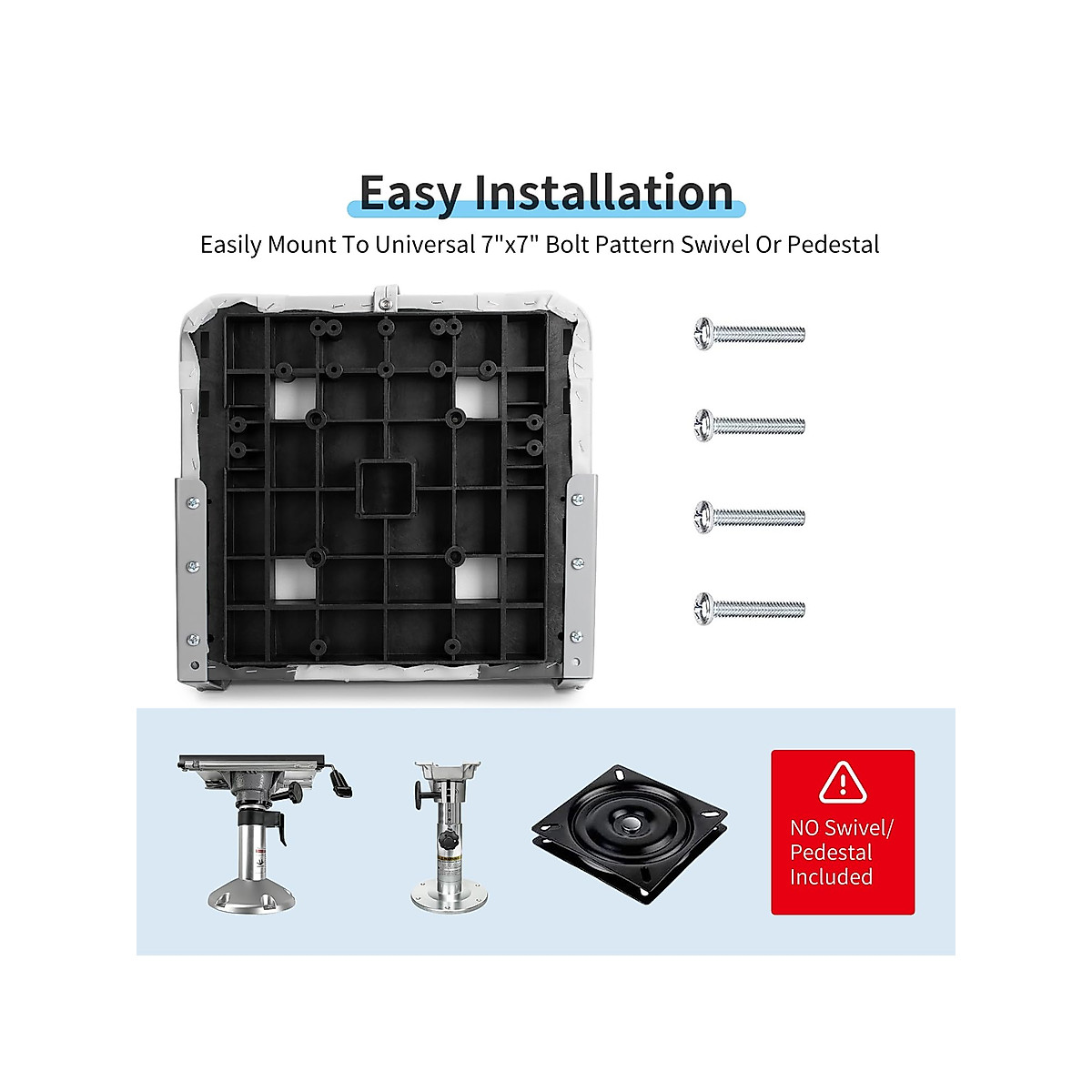 AOTTLATD Deluxe Folding Fishing Boat Seat Waterproof Classical Boat Seat, Gray and Black