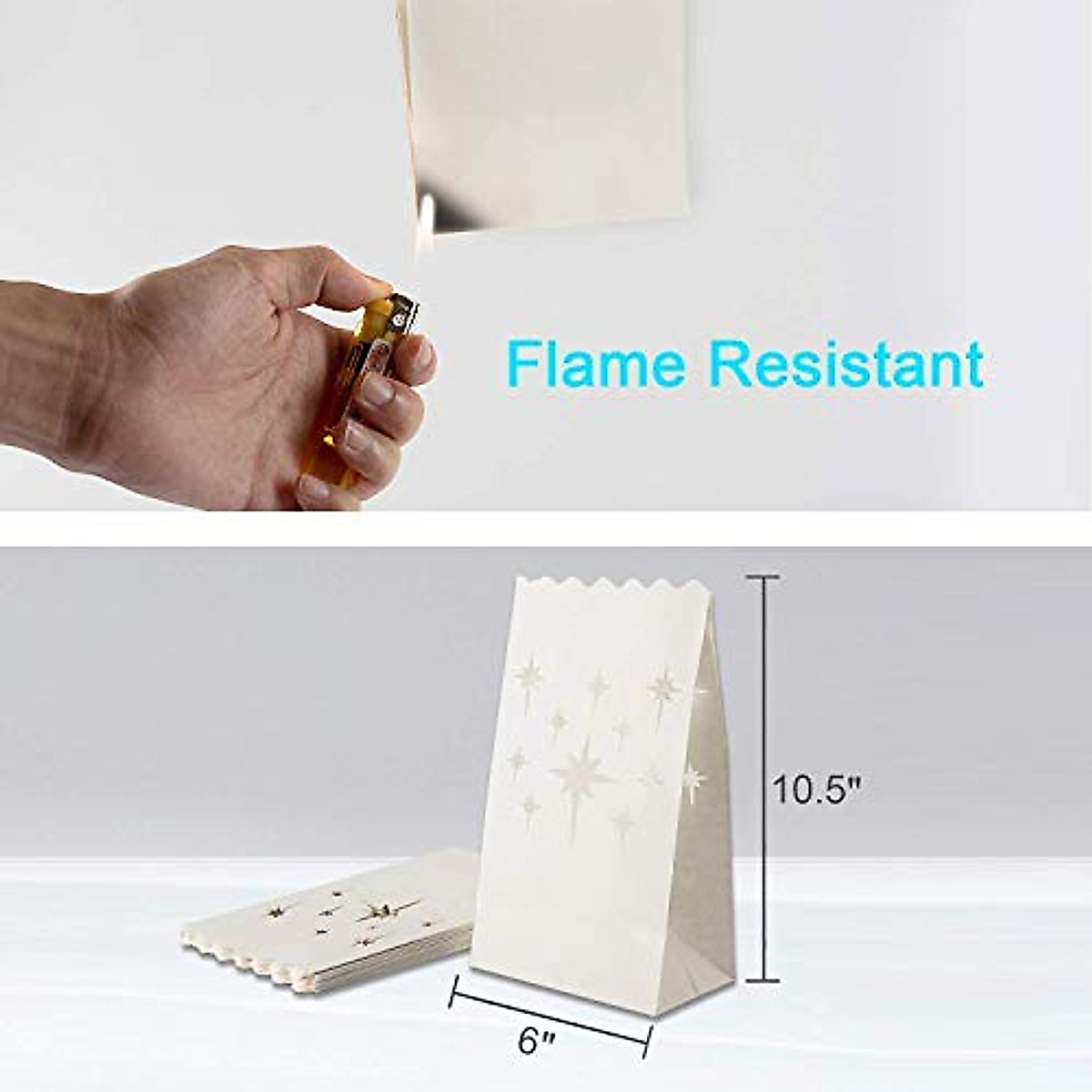 Homemory Value Set - 50 Luminary Bags & 48 Battery Tea Lights, Ideal for Christmas Decor