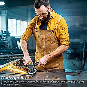 TONAK Canvas Kitchen Apron for Men Women Chef Cooking Apron Cross Back 3 Pockets