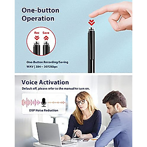 64GB Digital Voice Recorder - 3072Kbps, XIXITPY Voice Activated Recorder with PCM Noise Reduction for Lectures Meetings Classes, Audio Recorder for Portable MP3 Playback