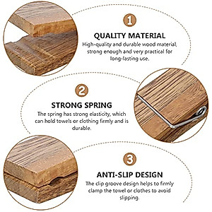 Cabilock 3 pcs with Decoration Clothespins Holders Coat Large Wood Multi Clamp Wall Big Racks Clips Decor Pins Room As Beach Farmhouse Clothespin Jumbo Wooden for Mounted Creative Spring