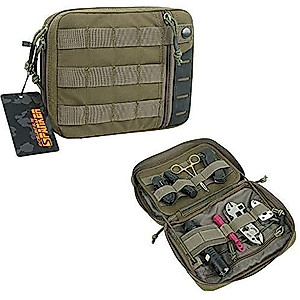 EXCELLENT ELITE SPANKER Molle Admin Pouch Tactical EDC Tool Pouch Military Nylon Holder Modular Utility Organizer Bag(Ranger Green)