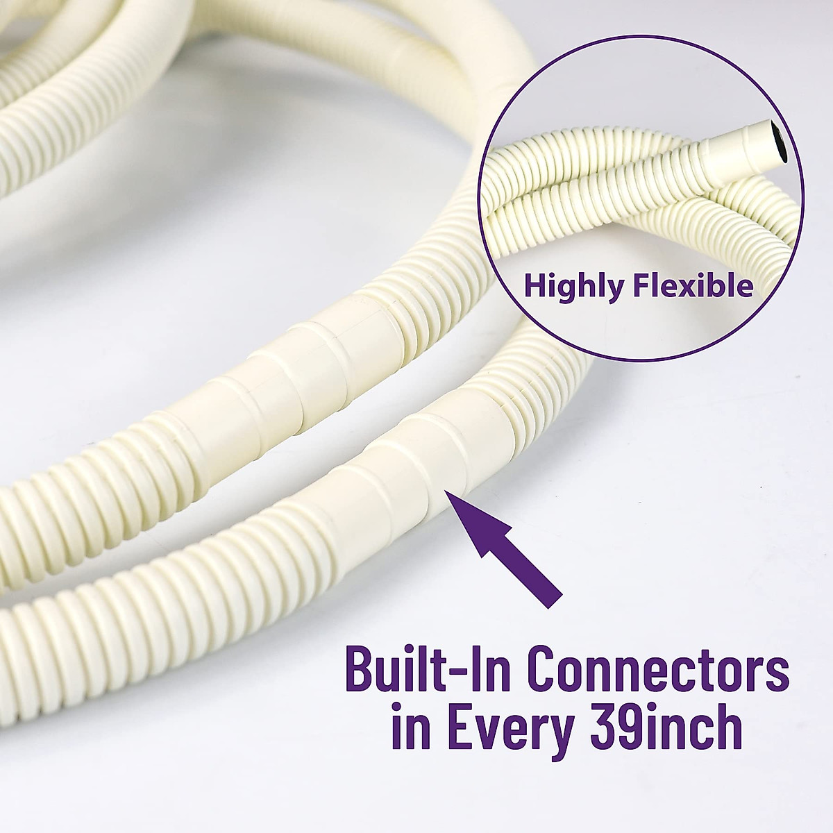 Mxclimate Air Conditioner Drain Hose 20 Ft for Ductless Mini Split AC Heat Pump Systems,UV Resistant & Flexible