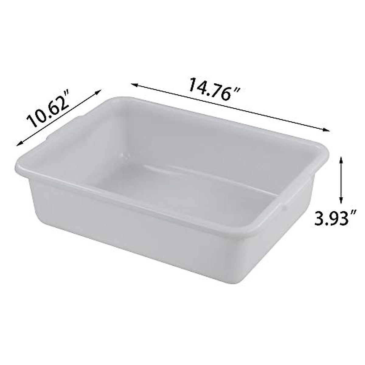 Joyeen Wash Basin Tub, Plastic Dish Pan 8 Liter, White Bus Tubs, Set of 4