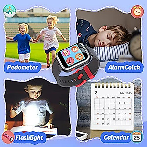 meoonley Kids Smart Watch with Puzzle Games HD Touch Screen Camera Video Music Player Pedometer Alarm Clock Flashlight Fashion Kids Smartwatch Gift for 6-13 Year Old Boys Girls Toys