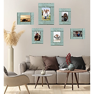8x10 Picture Frame Set of 2, Solid Wood Photo Frame with High Definition Glass, Green Rustic Wooden Picture Frames for Gallery Wall Mounting and Desktop Display