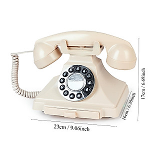 Audio Guest Book Phone Audio GuestBook Weddings Phones Record Customized Audio Messages Guest Book Alternatives Classic Retro Phone for Parties Birthdays Rentals Confessions Special Occasions (Beige)