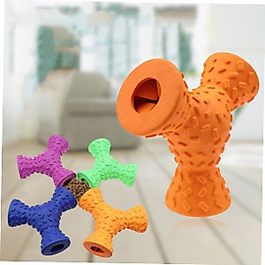 FOMIYES 1pc 3 Dog Toy Food Dispensing Toy Bumps on Surface Toy Three Holes Toy Safe Toy Toys Rubber Pet Toy Puzzle Feeders for Dogs 3 Holes Dog Chew Toy Dog Tooth Cleaning Toy Bite Toy Dog
