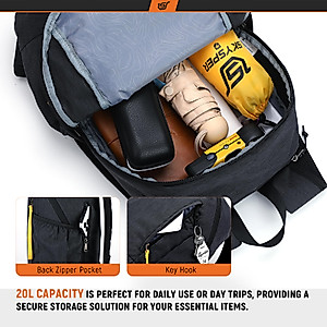 SKYSPER Small Backpack 20L Hiking Backpack Lightweight Travel Daypack for Women Men(Black)