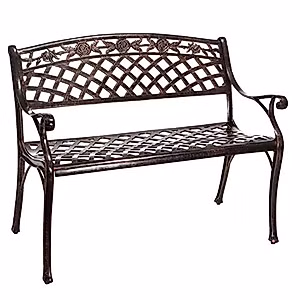 Christopher Knight Home Hamilton Outdoor Cast Aluminum Bench, Copper