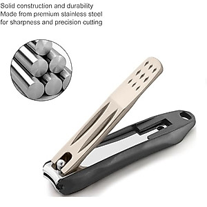 2pcs Nail Clipper Set with Comfort Grip Nail Catcher, Ultra Sharp & Durable Nail Clipper Cutters Trimmer for Men and Women, 18-month Replacement Warranty