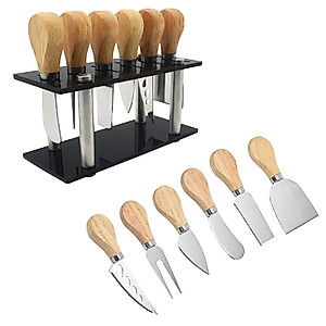 TSGANGY Cheese Knife Set, Cheese Accessories Spread All Kinds of Hard and Soft Cheese Tool, Acrylic Shelves Are used for Storage Management …