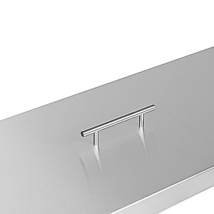 Celestial Fire Pit Cover for 36”x12” Rectangular Burner Pan (39" x 15" Actual Size), Commercial Grade, Stainless Steel, Wrapped Edge