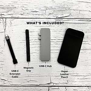 HyperDrive USB C Hub, Mac Type-C Dual Hub Adapter for MacBook Pro Air 13" 15" 16" iPad Pro, USB-C Devices, 7in2: USBC PD 100W 40Gbps, 4K HDMI, microSD/SD Card Reader, 2xUSB 3.1 Space Grey