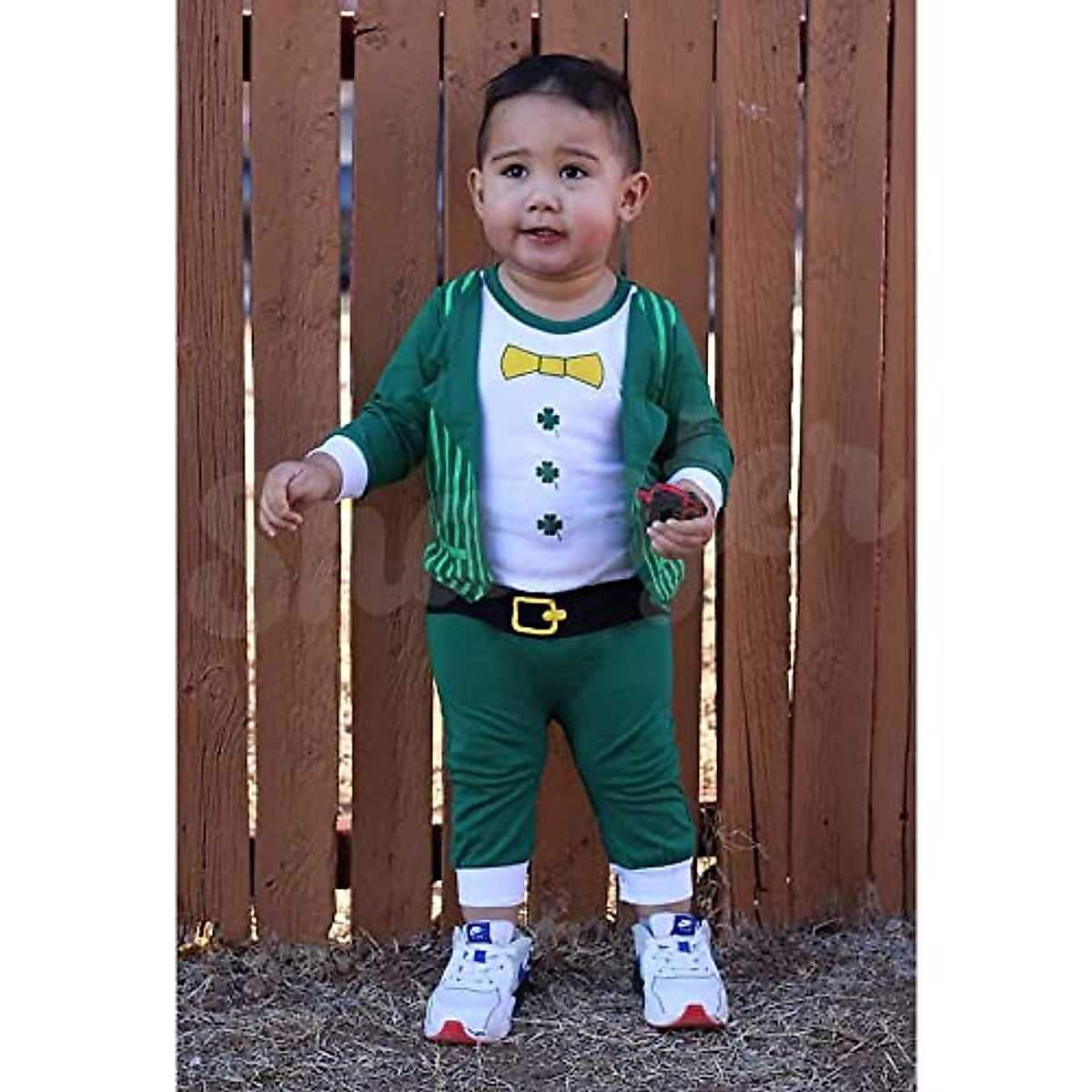 Singcoco Mutiggee Baby Boys St.Patrick's Day shamrock Romper (Green,6-12 Months)