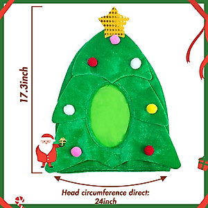DomeStar Christmas Tree Hat with 7PCS Ornaments, Funny Christmas Hat, Novelty Santa Hat Crazy Hats Christmas Party Hat Dress Up Celebrations