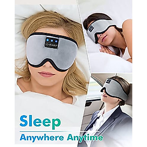 Sleep Mask with Bluetooth Headphones,LC-dolida Sleep Headphones Bluetooth Sleep Mask 3D Sleeping Headphones for Side Sleepers Best Gift and Travel Essential (Grey)
