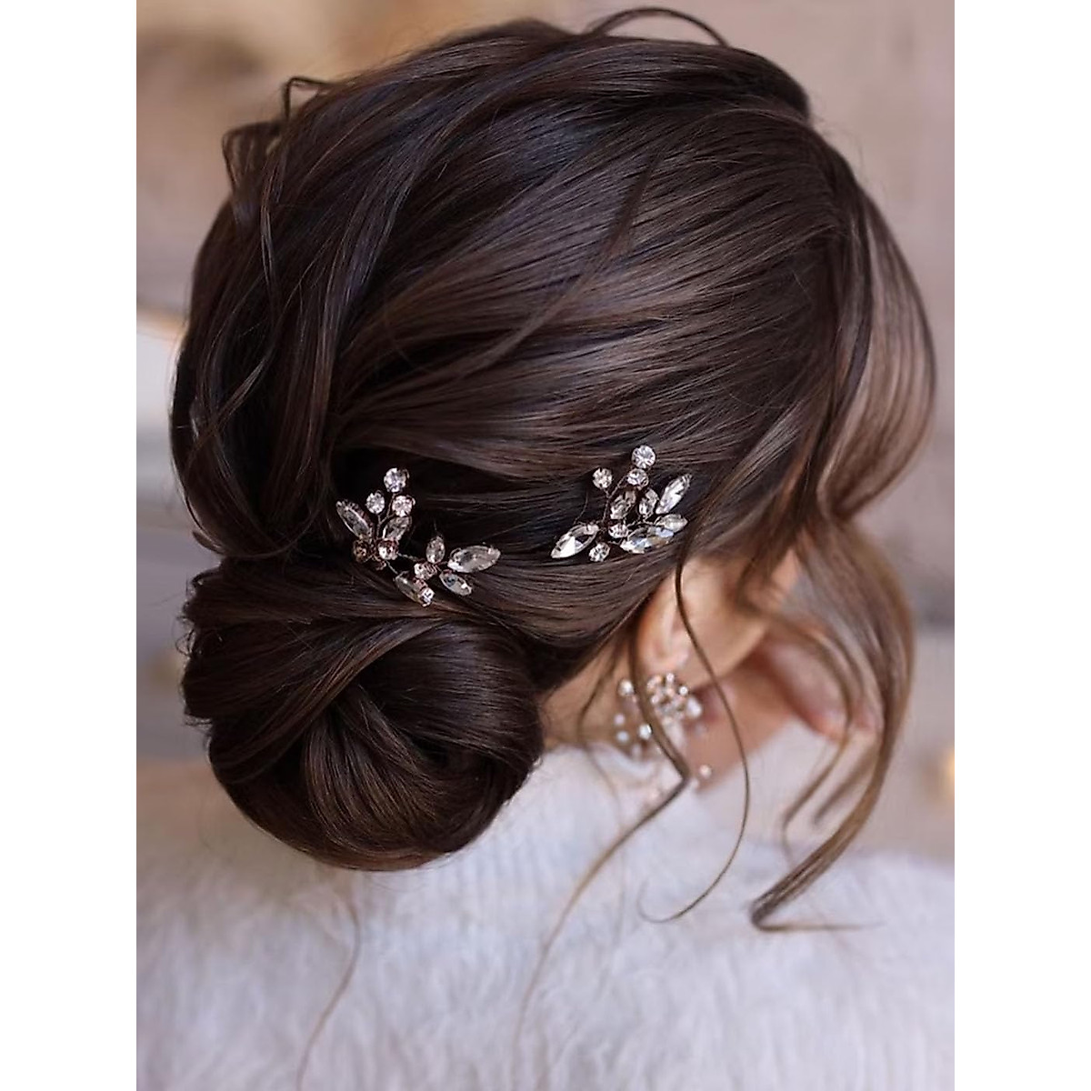 JAKAWIN Crystal Bride Wedding Hair Pins Silver Rhinestone Hair Piece Bridal Hair Jewelry Accessories for Women HP130 (Silver)