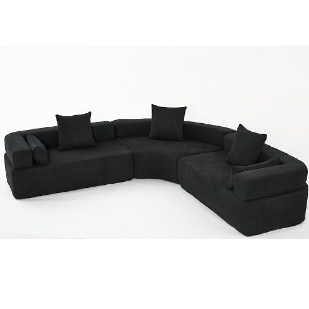 Guo Baitur Oversized Couch – Curved Sofa Bed for Living Room, Boucle Fabric, Unique Design