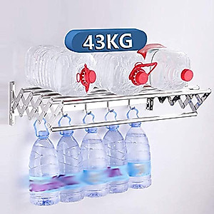 CHICTI Wall Mounted Clothes Drying Rack Stainless Steel Space Saving Home Folding for Laundry Room/Bathroom Tower Compact Sleek Design 43kg Capacity (Size : 60x30cm/24x12in)