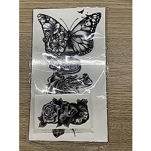 49 Temporary Tattoos Waterproof for Men and Women, 3D Realistic Half Arm Fake Tattoos, Floral Animal Peony Rose Butterfly Tiger Snake Tattoo Stickers for Teens Girls Body Hand Shoulder Chin