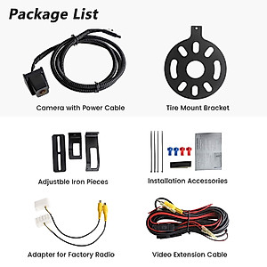 EWAY Classic 3.0 Adjustable Spare Tire Backup Camera for Jeep Wrangler JK JKU Rubicon Sahara Sport Unlimited 2007-2018, Heavy-Duty Metal Housing Rear View Reverse Parking Off-Road Wheel Mount Camera