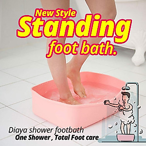 Diaya Showerbath Pink - Silicone shower bath | shower footbath | foldable foot bath | bashin | tub | foot wash soaking massage | feet clean odor | showerfootbath | standing type | hot water savings