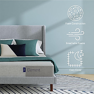 Casper Sleep Element, Medium Firm Twin Mattress - Memory Foam + Support - 100-Night Trial - CertiPUR-US Mattress, Grey