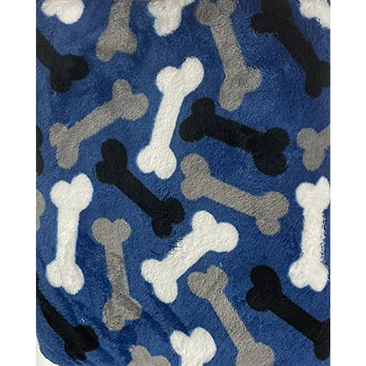 JustHome Fun Print Soft Cozy Lightweight 50 x 60 Fleece Throw Blanket (Gray or Blue with White or Blue Bones)