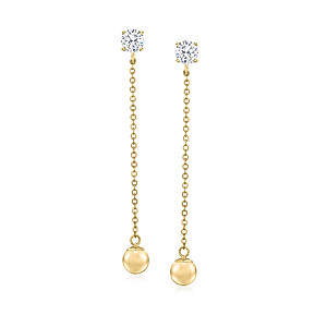 Ross-Simons 14kt Yellow Gold 6mm Ball Drop Earring Jackets