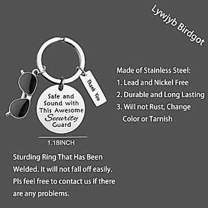 Lywjyb Birdgot Security Guard Gift Security Guard Thank You Jewelry Sunglasses Charm Gift Safe And Sound Keychain (Security Guard ky)