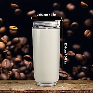 RealCoolRealCool Coffee Mug Tumbler Travel Mug 100% Leakproof Vacuum Insulated Tumbler with Lid- 12 oz, Anti-Scald Coffee Cup,Double Wall, Keeps Drinks Hot&Cold-White