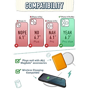 Smartish iPhone 14 Pro Max Protective Case - Gripzilla Compatible with MagSafe [Rugged + Tough] Heavy Duty Armored Slim Cover with Drop Protection - Black Tie Affair