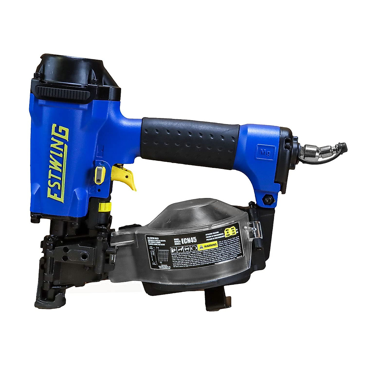 Estwing ECN45 Pneumatic 15 Degree 1-3/4" Coil Roofing Nailer with 1/4" NPT Industrial Swivel Fitting and Bag