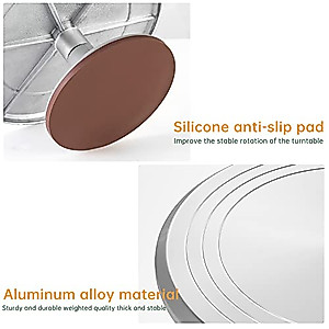 12 Inch Round Aluminum Revolving Cake Decorating Stand,Cake Turntable, Rotating Cake Stand,for Cake,Pastries and Cake Decorations